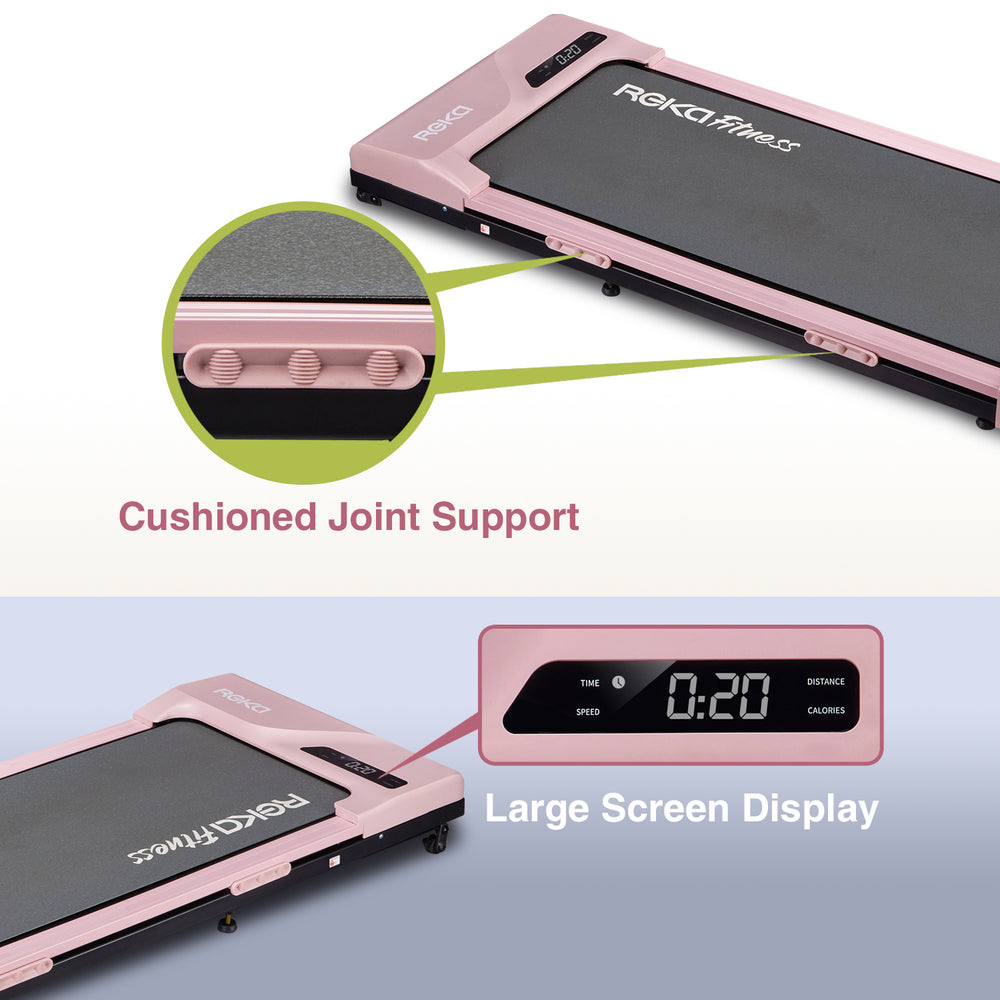REKA Fitness Pink Walking Pad, 2.25HP, Manual Incline, FitShow APP, Sp